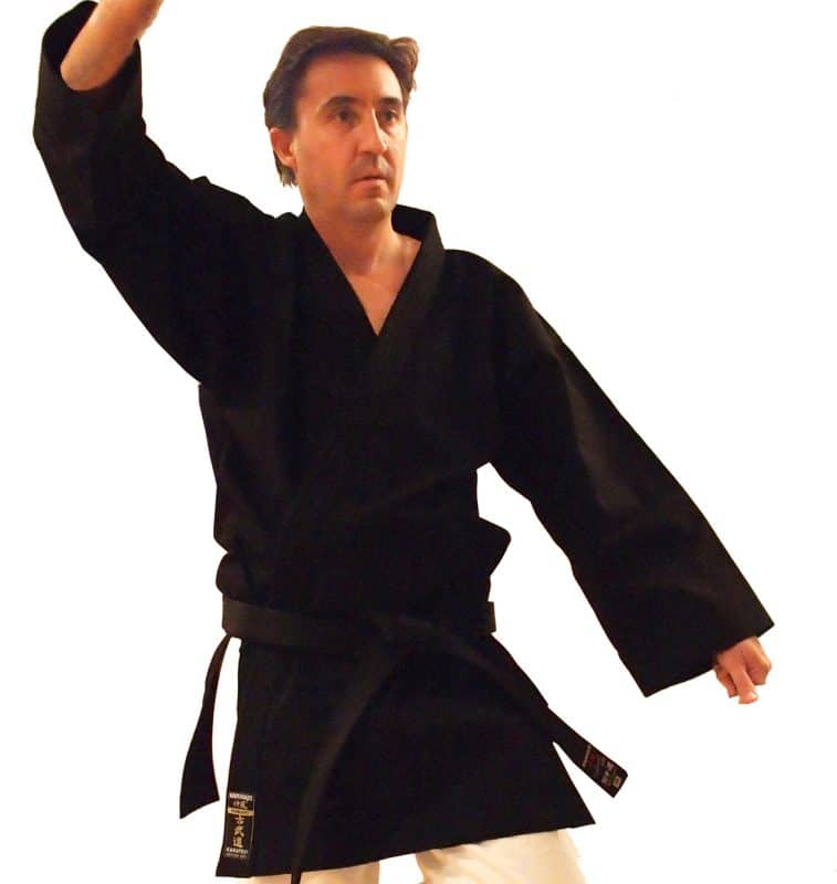 Kimono-karate-gi-kobudo-schwarz-kamikaze-manji-uke | Karate-gi